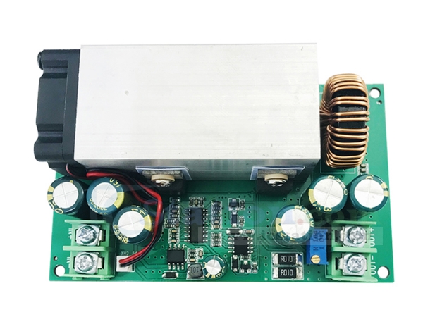 DC-DC 600W 25A Step Down Power Supply with Cooling Fan Buck Adjustable Voltage Converter Module ...